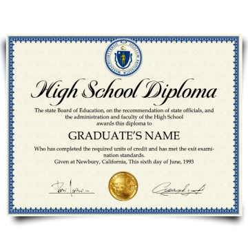 Fake High School Diploma from USA